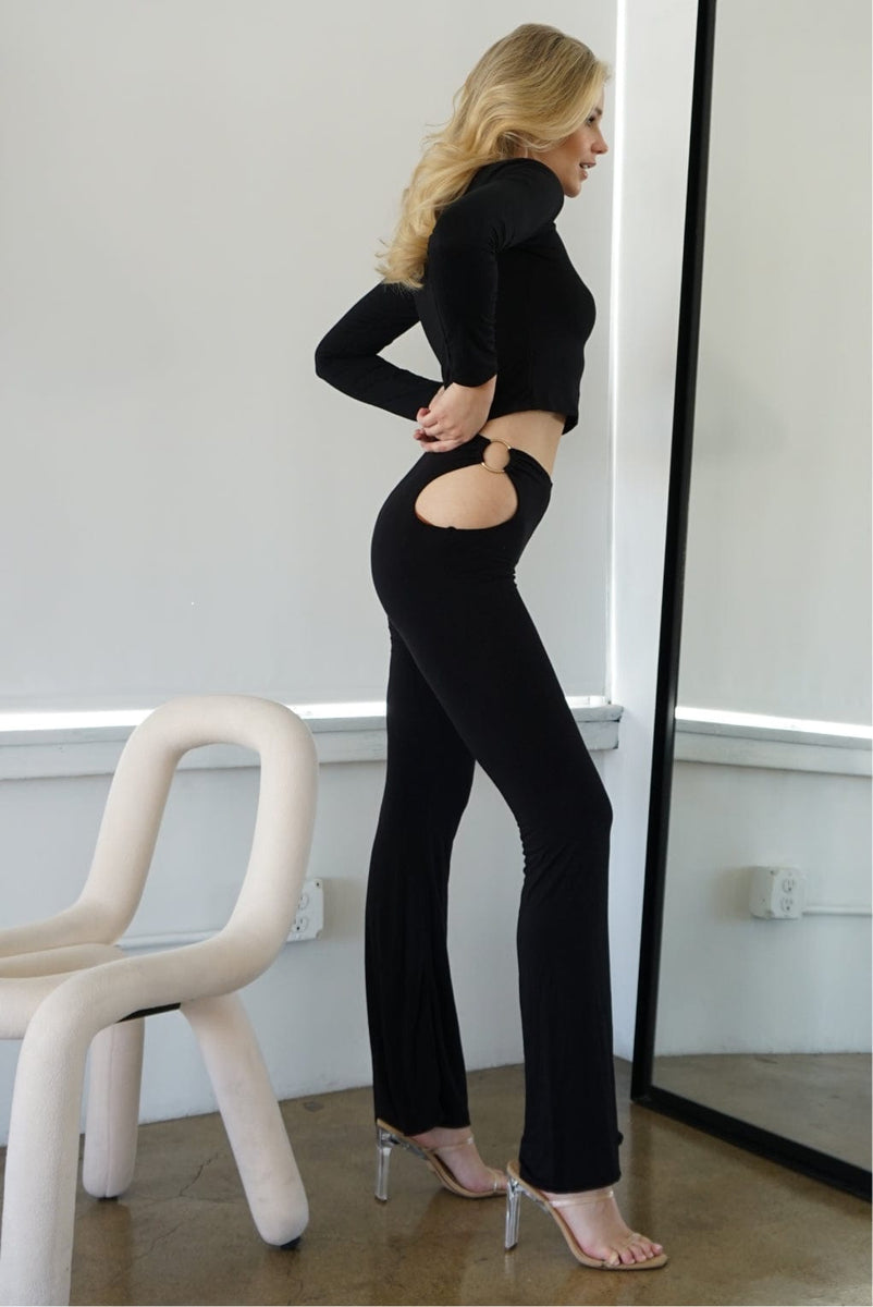 Runa Modal Side Cut-Out Pant - Black – Lezat